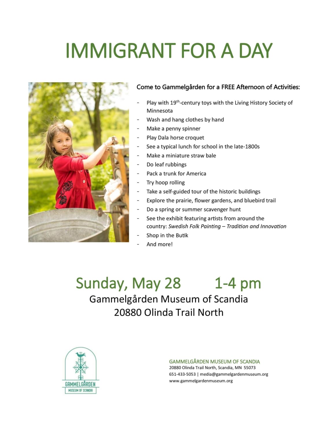 Immigrant for a Day - Gammelgården Museum